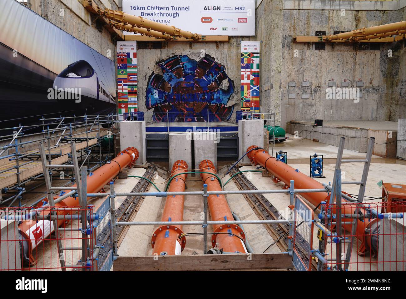 The Chiltern Tunnel breakthrough site ahead of digging machine Florence ...