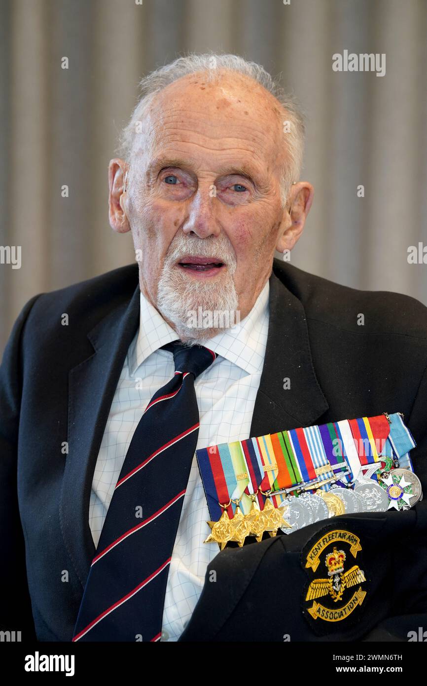D-Day veteran John Roberts during the launch of the UK's commemorations ...