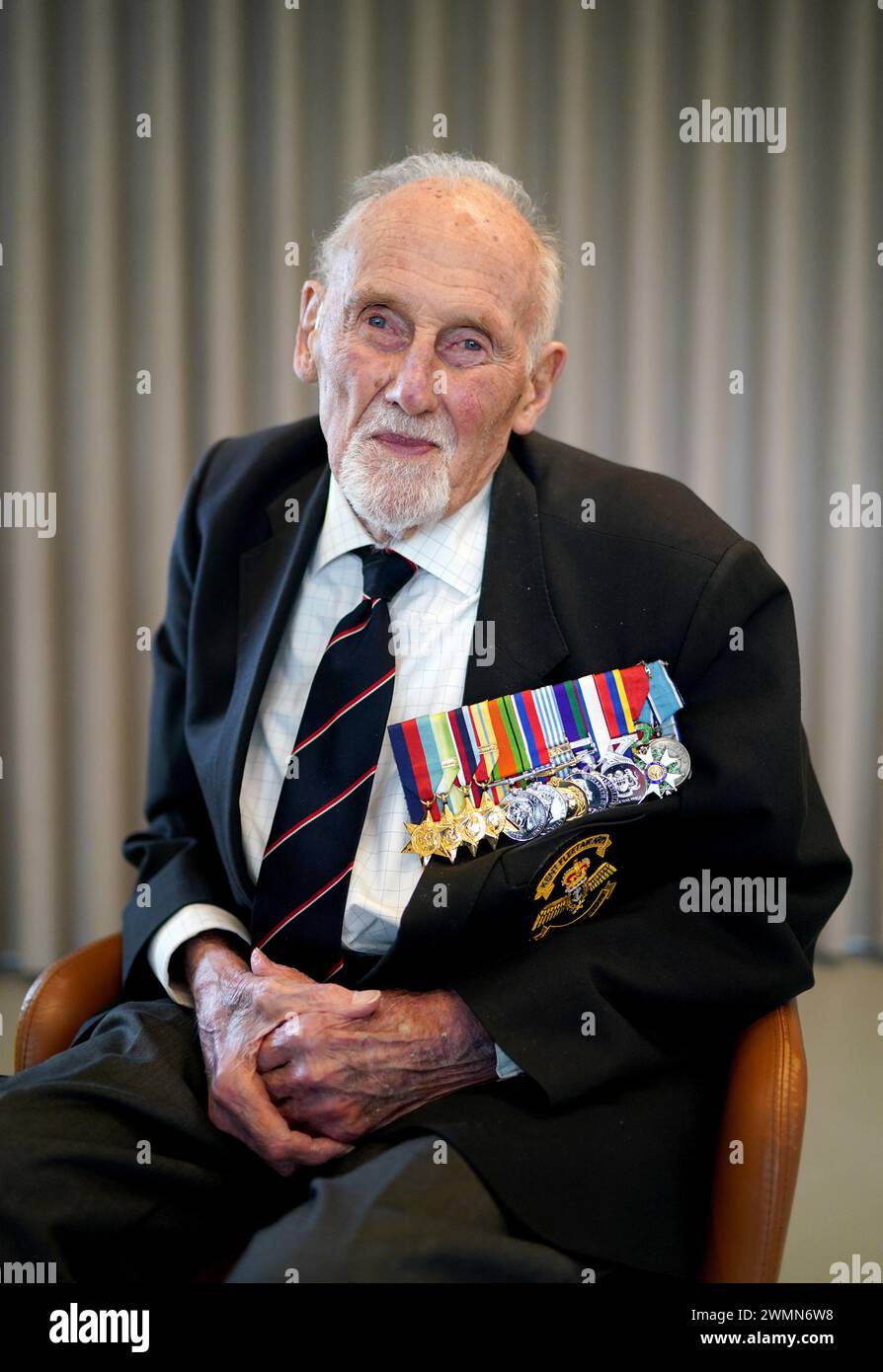 D-Day veteran John Roberts during the launch of the UK's commemorations ...