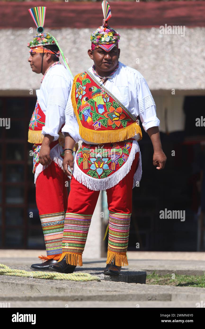 El Tajin,Pre-Hispanic City, MEXICO - FEB 02, 2024. Voladores de ...