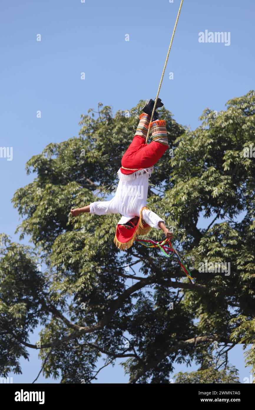 El Tajin,Pre-Hispanic City, MEXICO - FEB 02, 2024. Voladores de ...