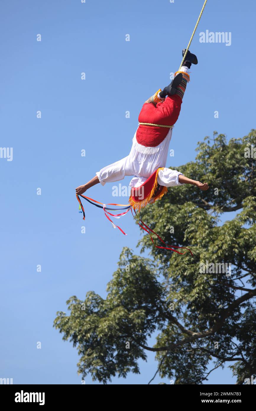 El Tajin,Pre-Hispanic City, MEXICO - FEB 02, 2024. Voladores de ...