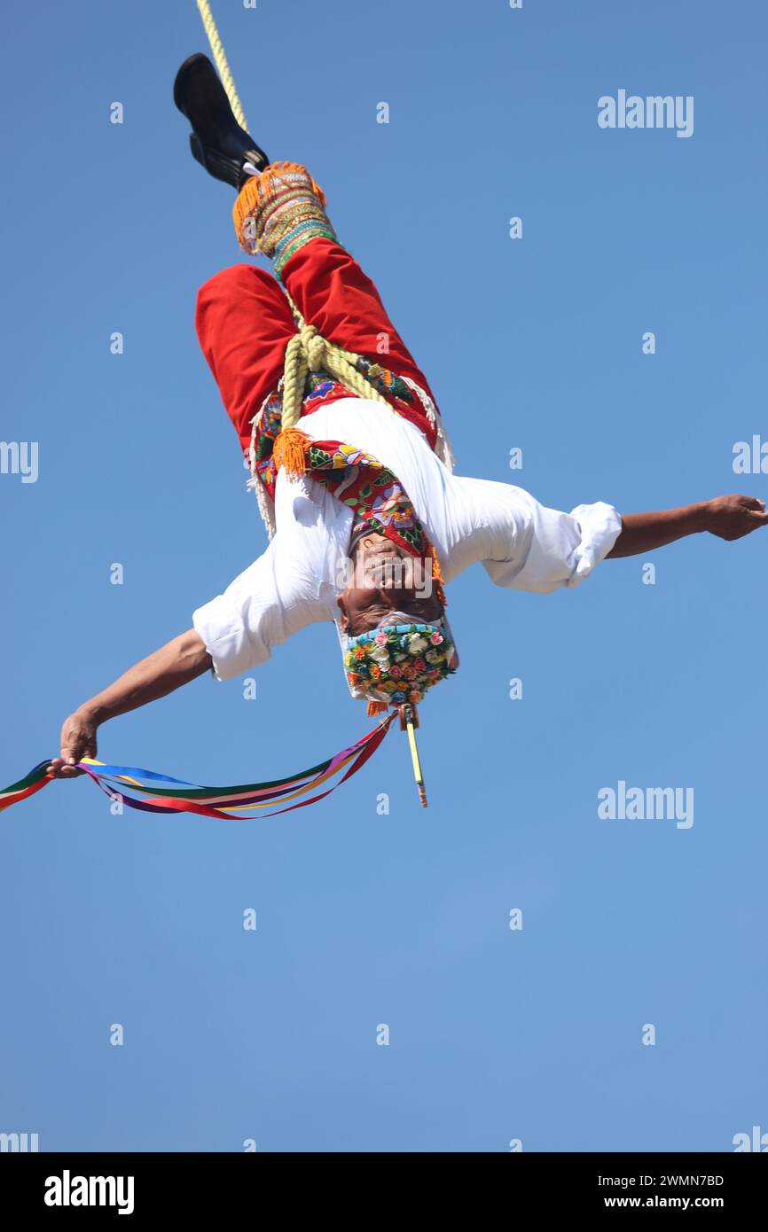 El Tajin,Pre-Hispanic City, MEXICO - FEB 02, 2024. Voladores de ...