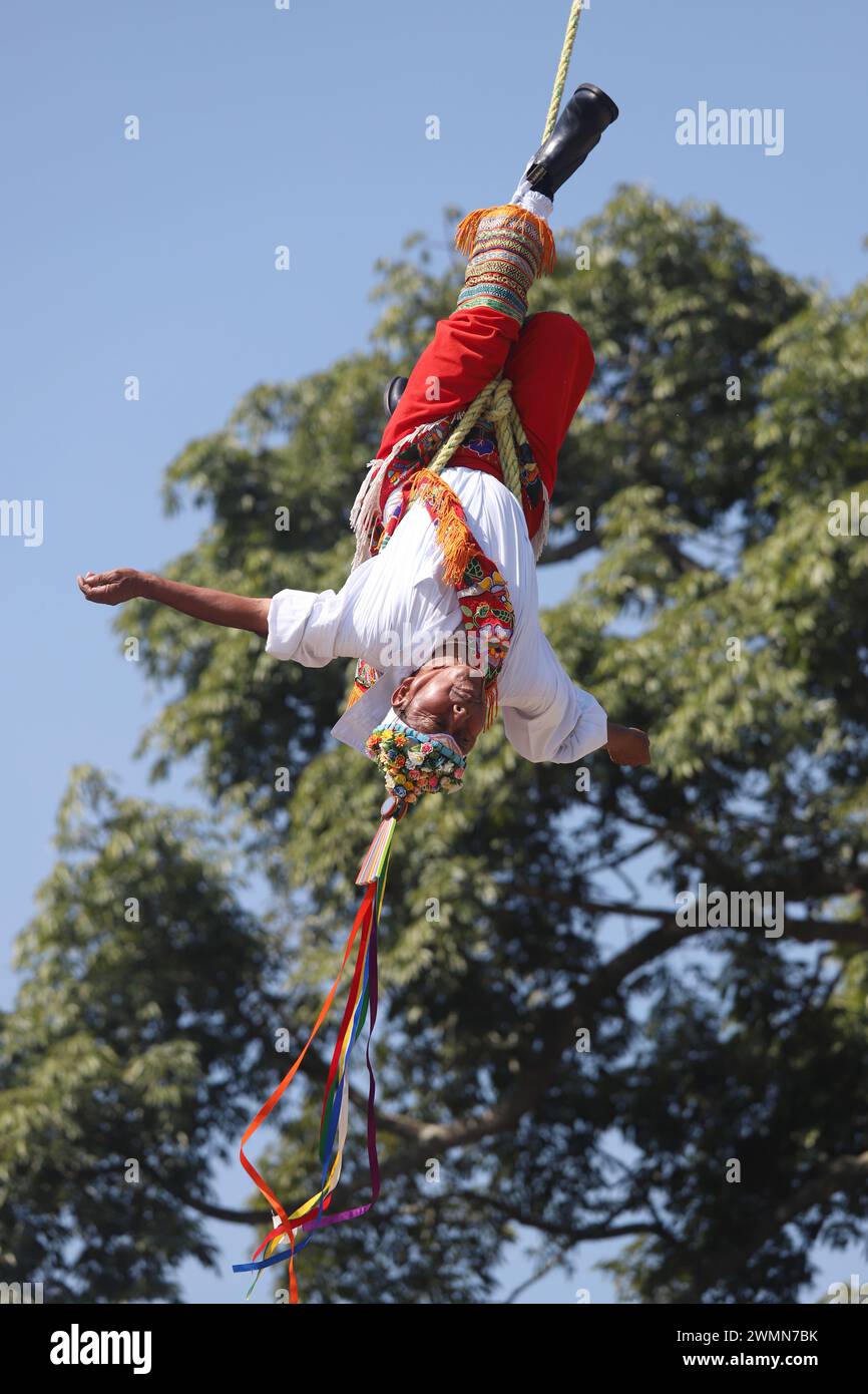 El Tajin,Pre-Hispanic City, MEXICO - FEB 02, 2024. Voladores de ...