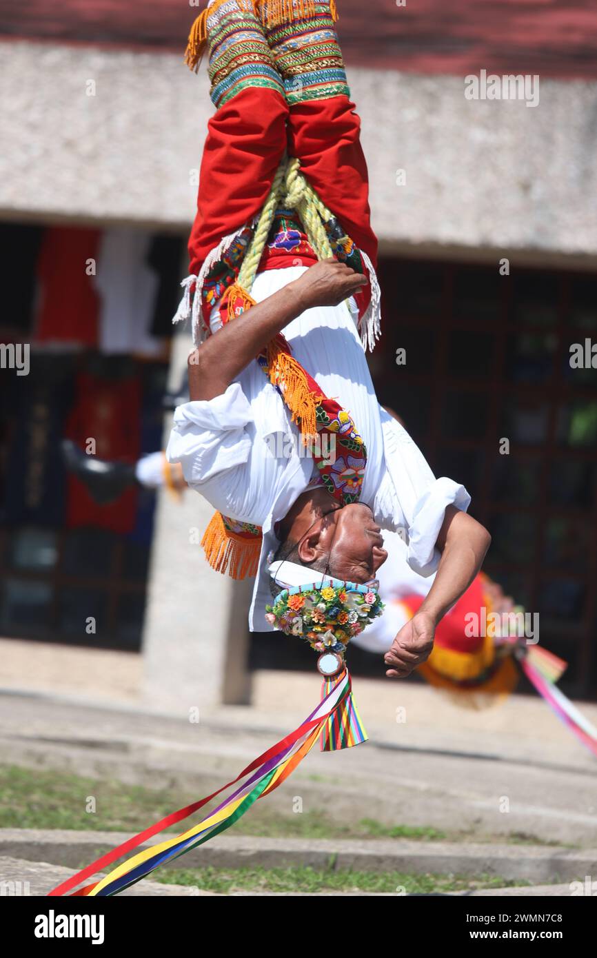 El Tajin,Pre-Hispanic City, MEXICO - FEB 02, 2024. Voladores de ...