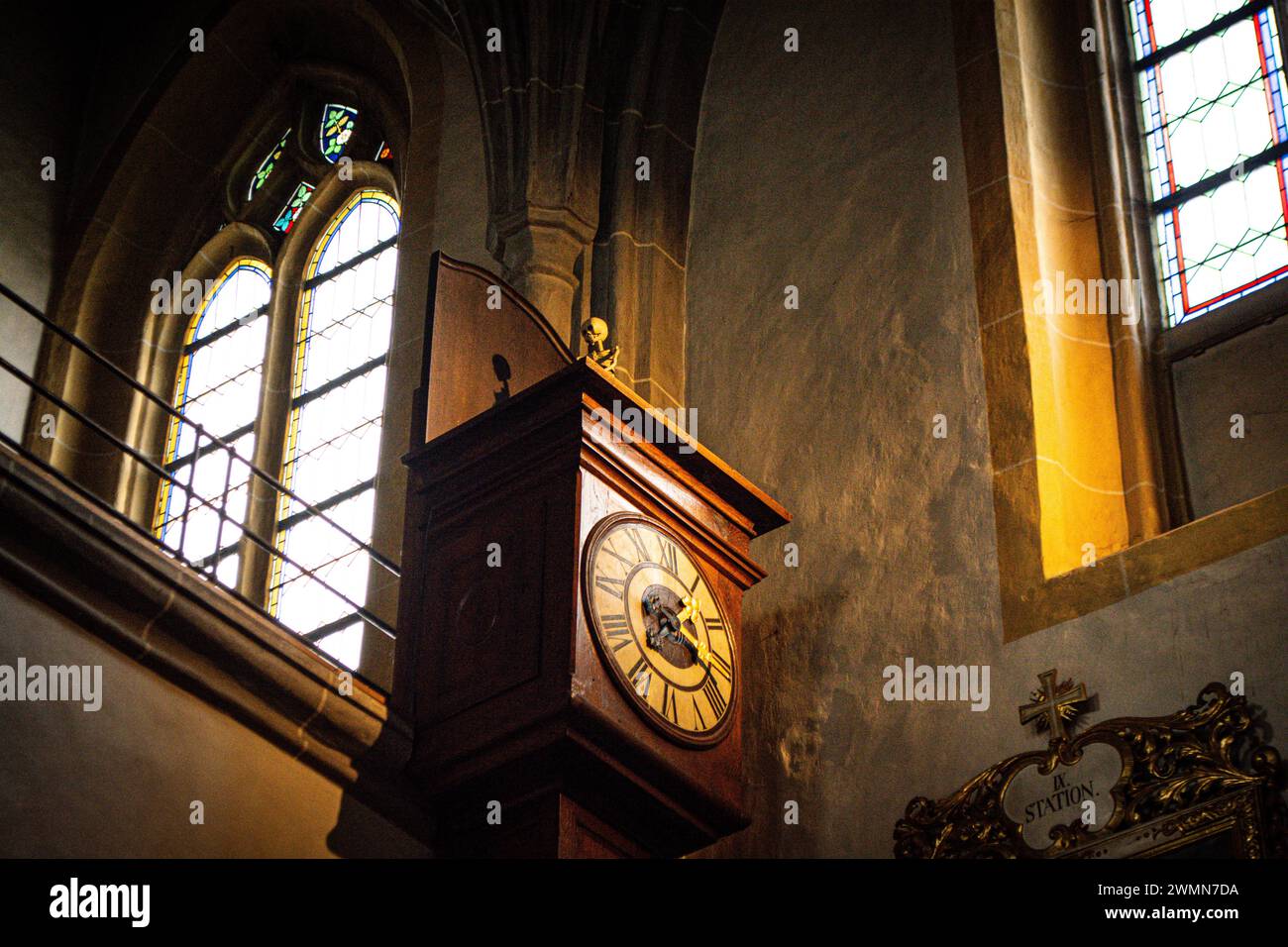 The skeleton of death on a clock - Inside of the church of St ...