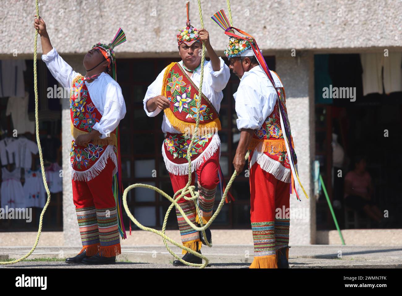 El Tajin,Pre-Hispanic City, MEXICO - FEB 02, 2024. Voladores de ...