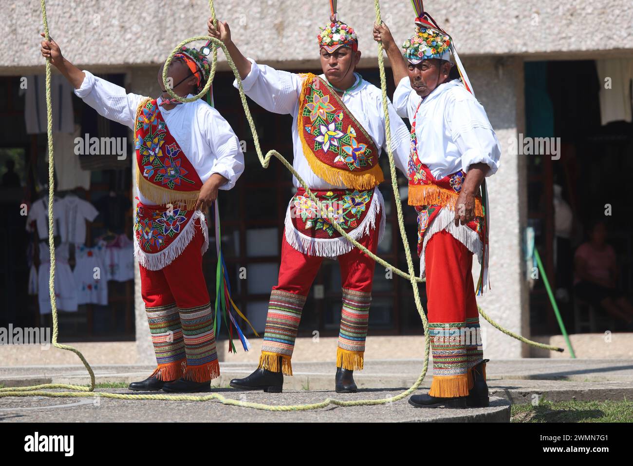 El Tajin,Pre-Hispanic City, MEXICO - FEB 02, 2024. Voladores de ...