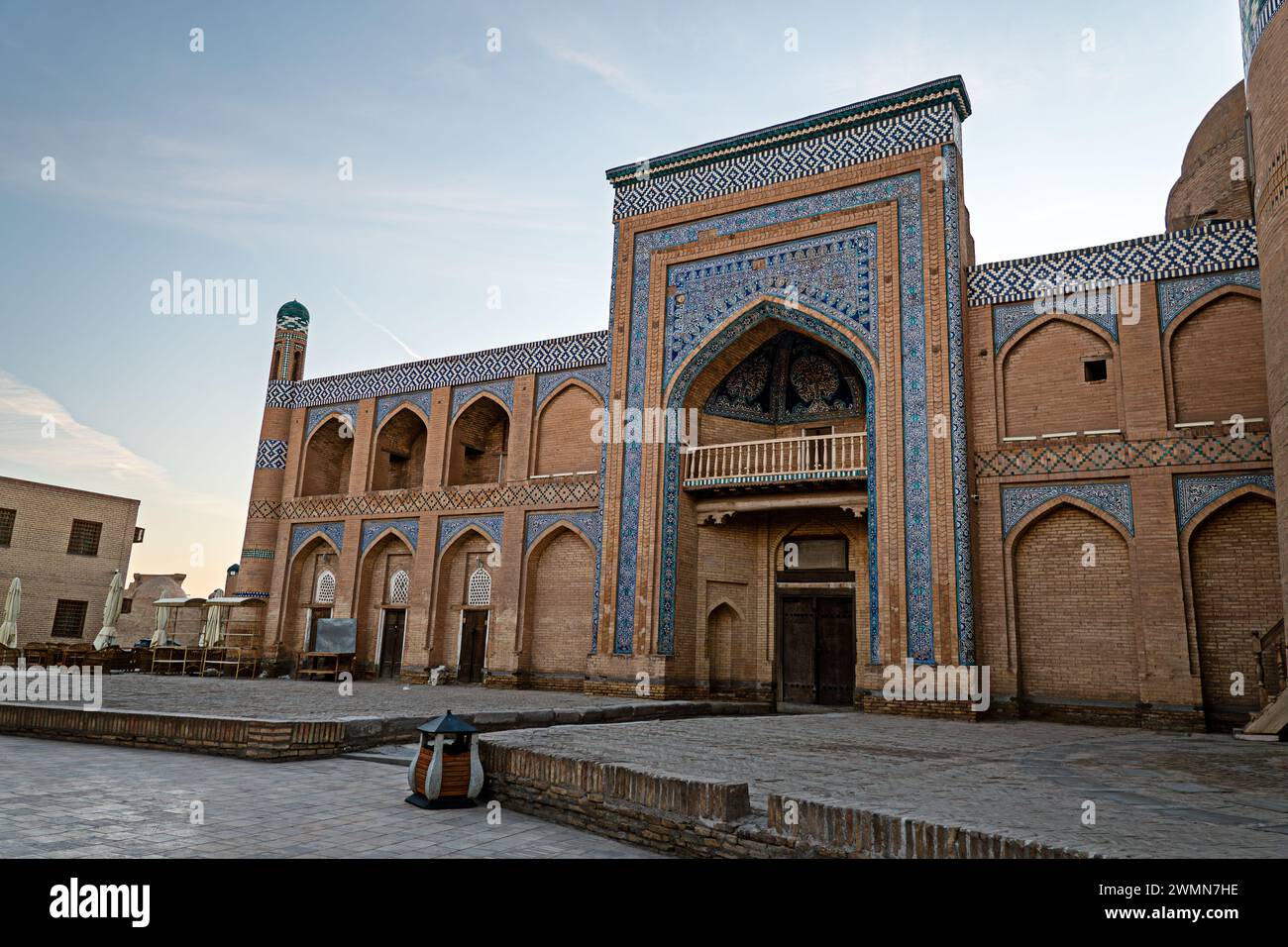Islam Khoja Madrasah in the ancient city of Khiva in Khorezm, facing ...