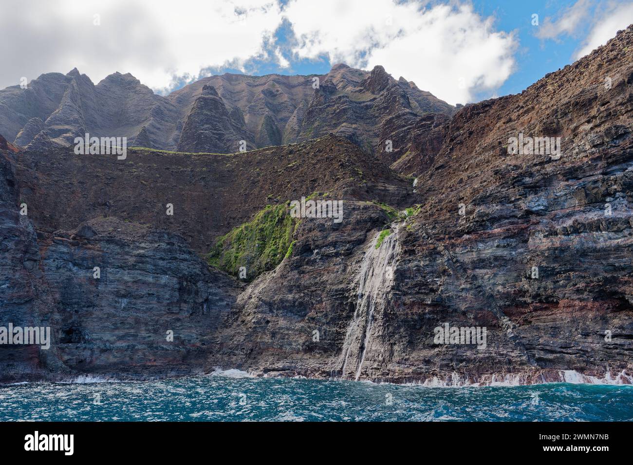 A scenic view of Napali Coast State Wilderness Park at the Island of ...