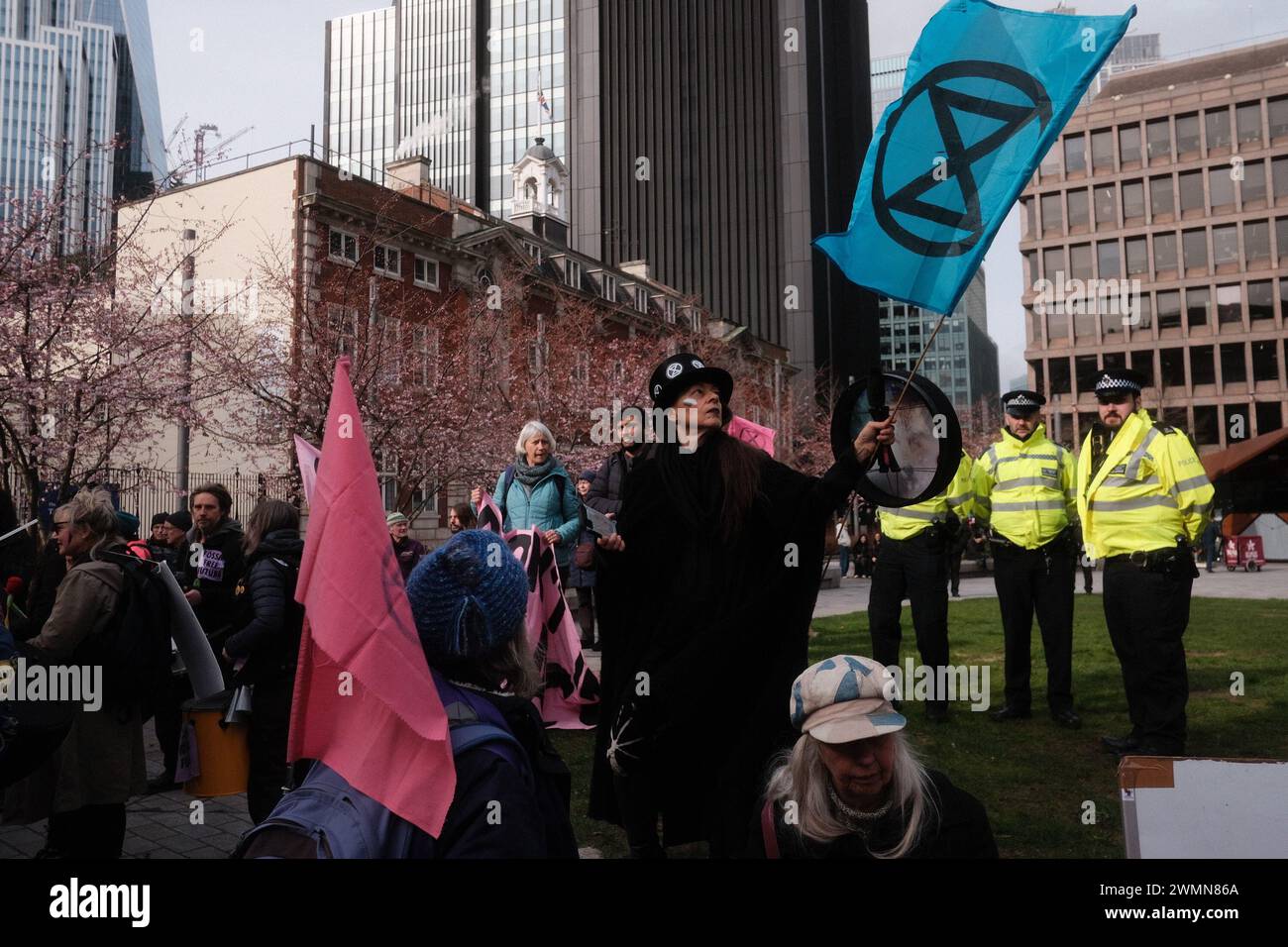 London, UK. 27th Feb, 2024. Protest by Extinction Rebellion to “Insure ...