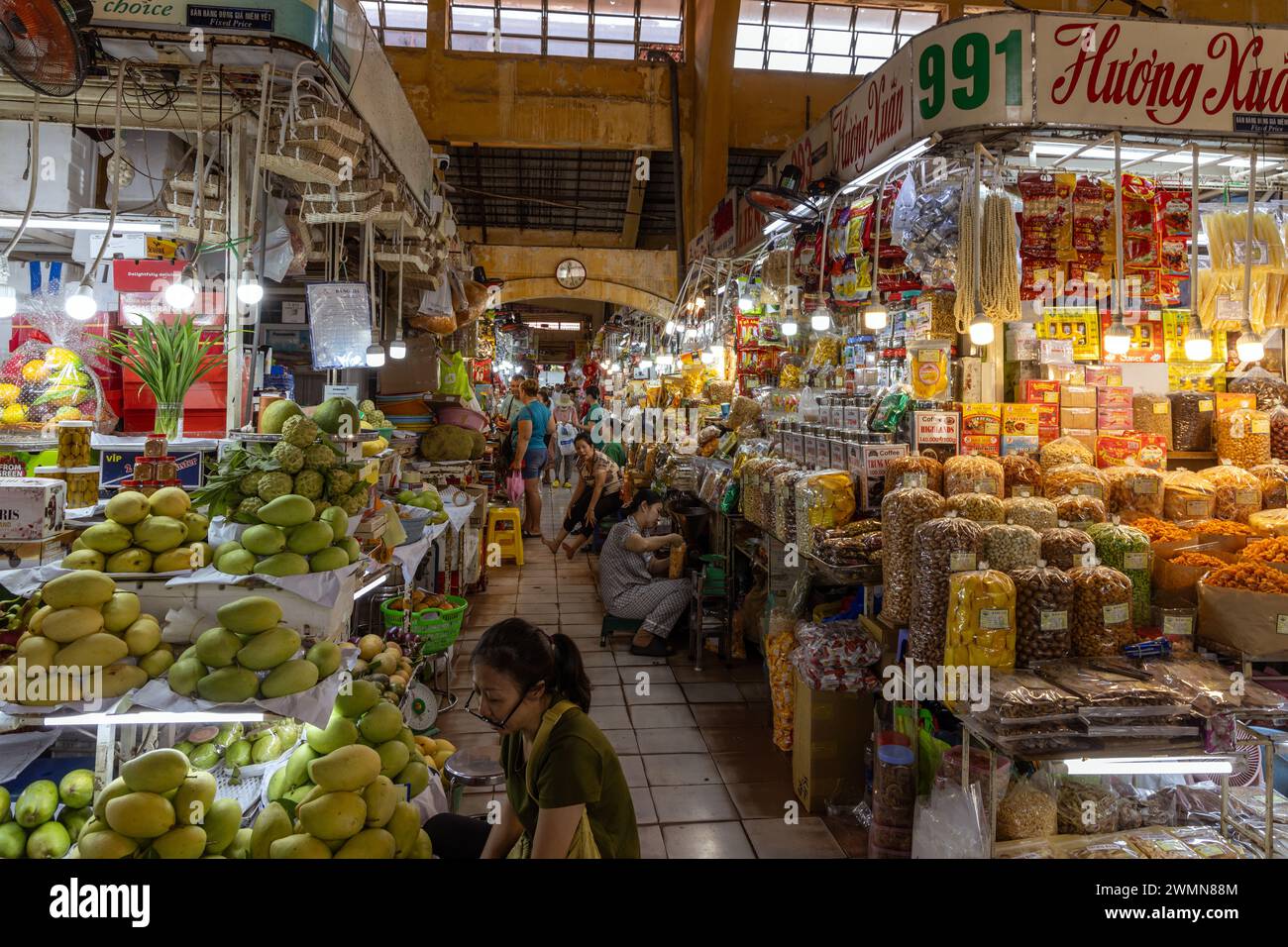 Interior of Ben Thanh Market in Ho Chi Minh City, Saigon. The market is ...