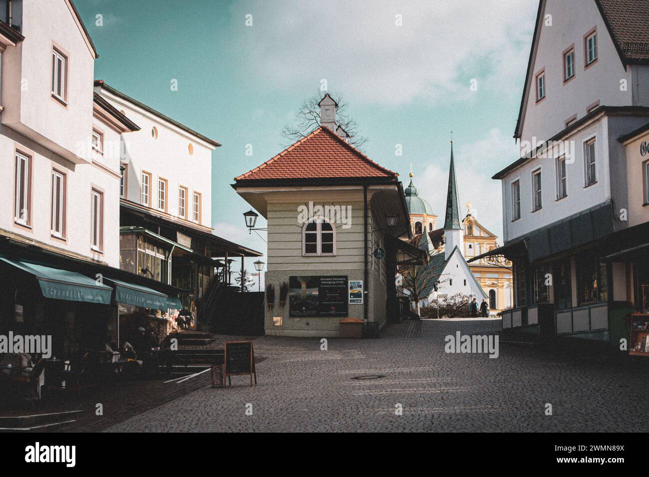 Famous street in Altotting, Germany, Bavaria, a town for catholic ...