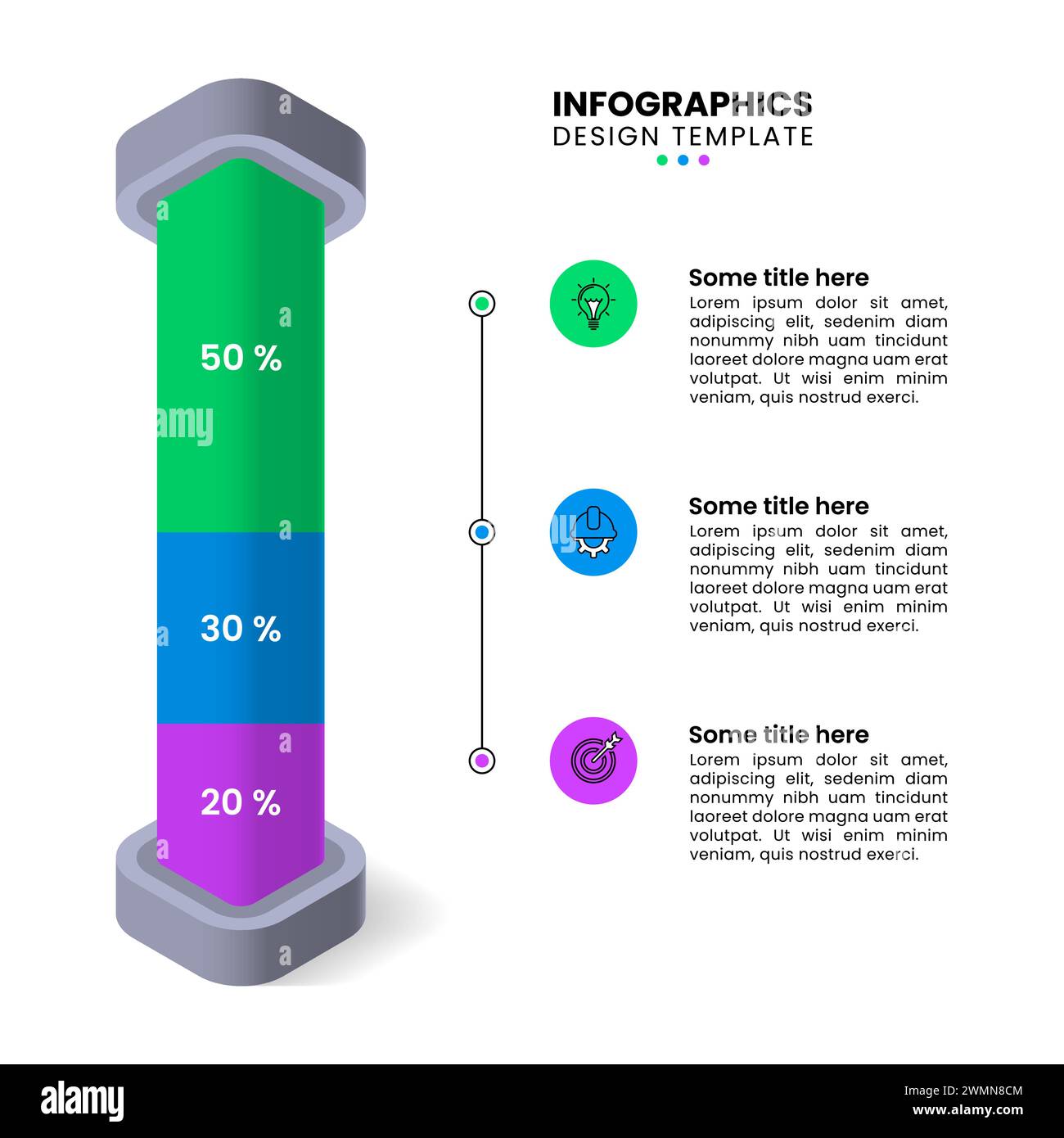 Infographic template with icons and 3 options or steps. Isometric ...