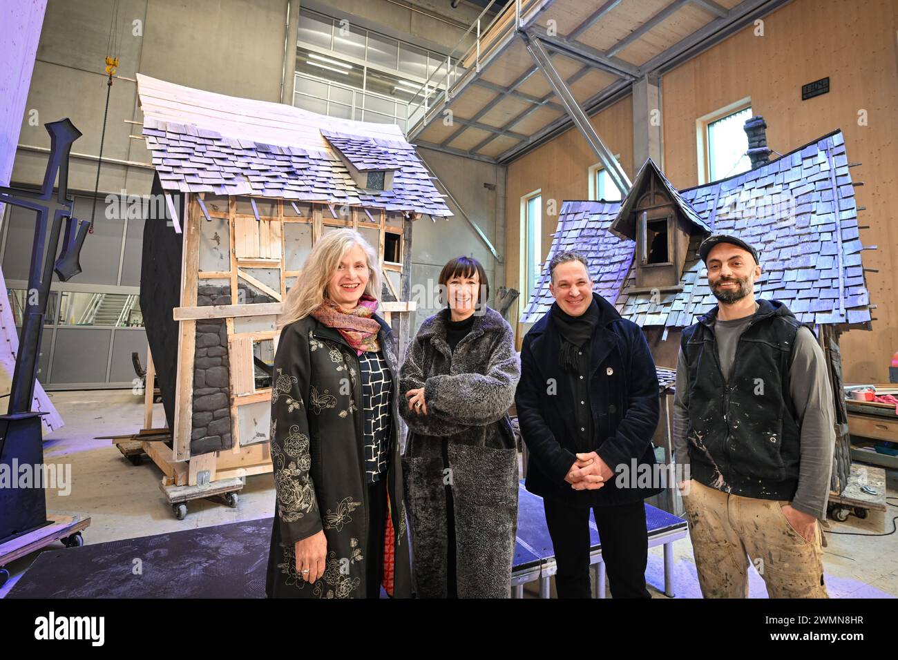 Bregenz, Austria. 27th Feb, 2024. After a press conference, they stand ...