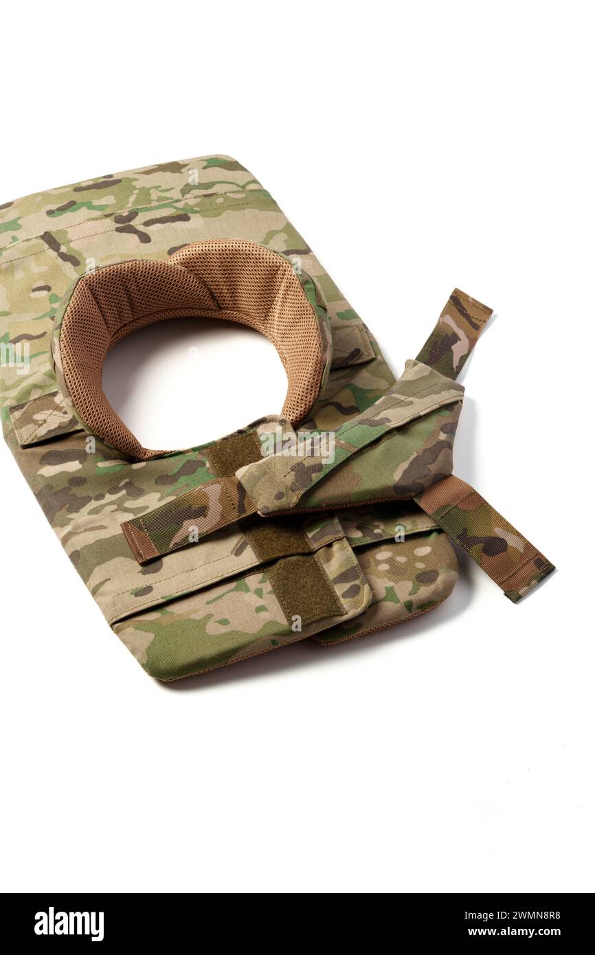 Tactical neck protection module isolated on white Stock Photo - Alamy