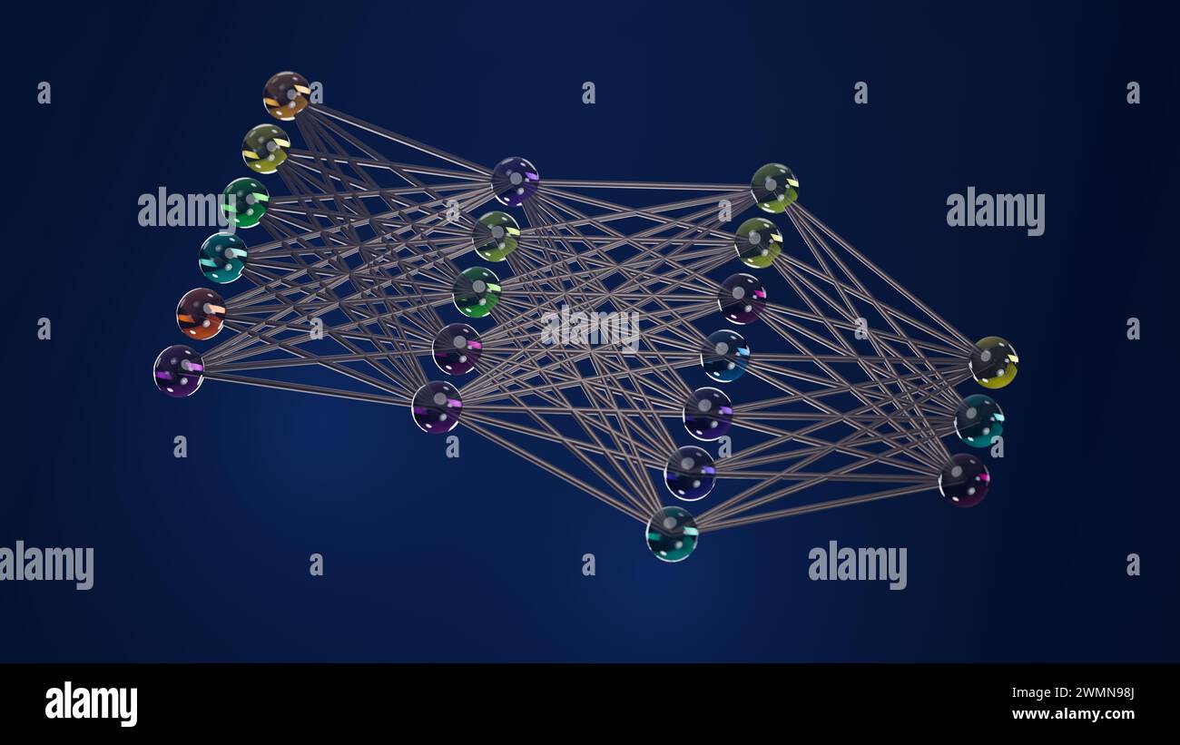 Neural Pathways: Spheres Representing Connected Neurons, 3D rendering Stock Photo - Alamy
