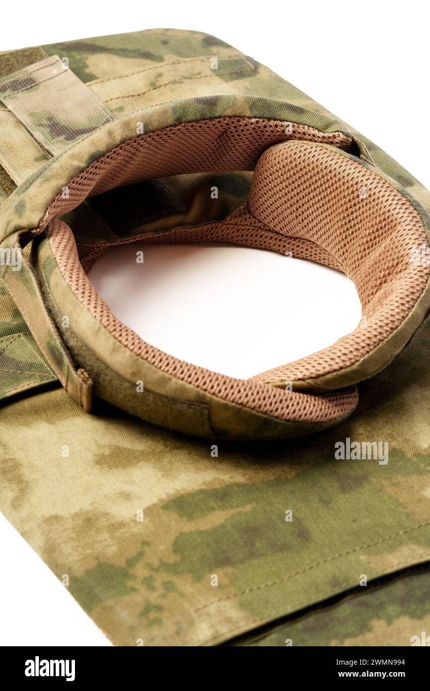 Tactical neck protection module isolated on white Stock Photo - Alamy