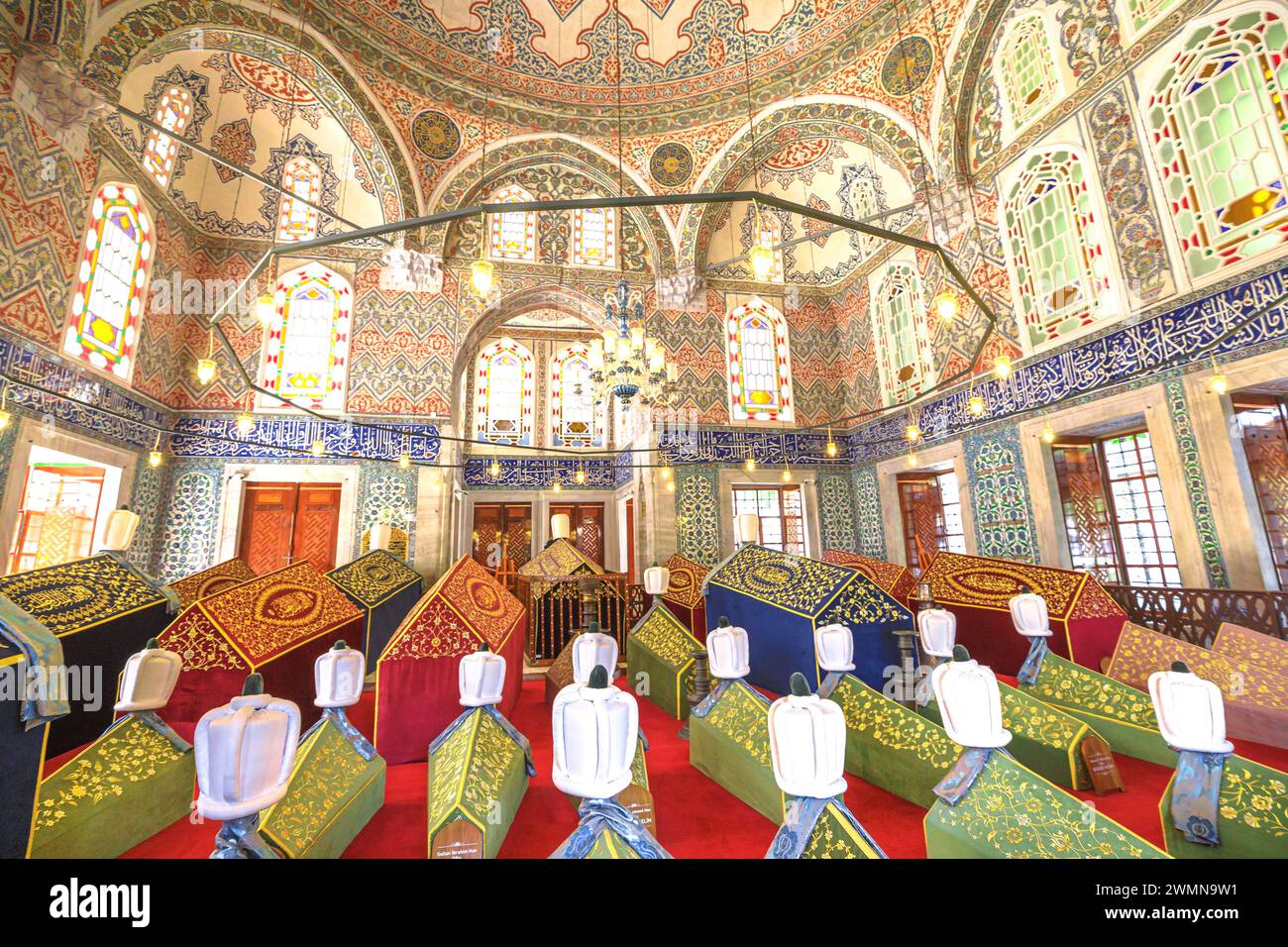 Istanbul, Turkey - Aug 1, 2023: graveyard tombs inside Hagia Sophia ...