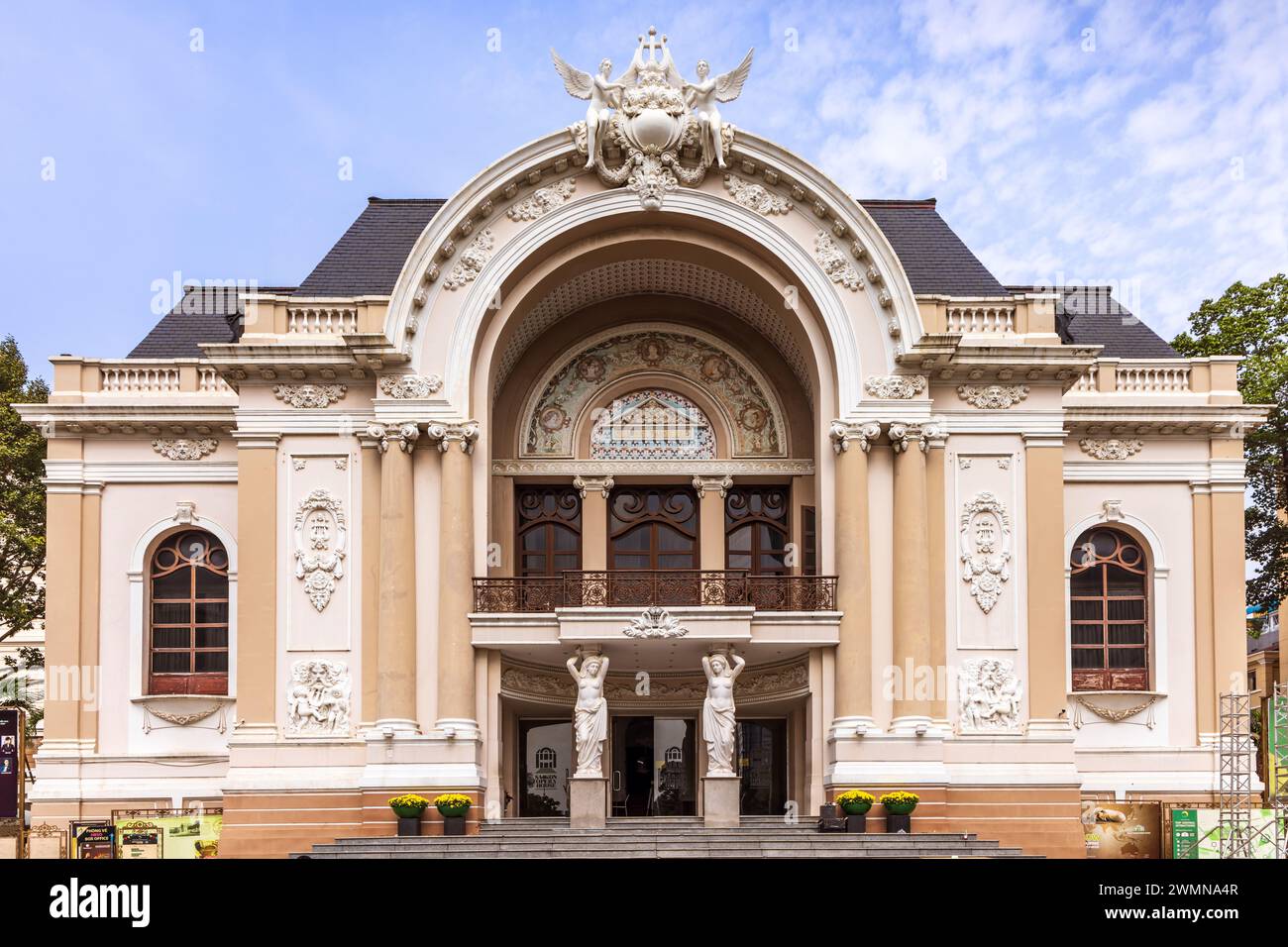 Facade of the historical Saigon Opera House (the Municipal Theatre of ...