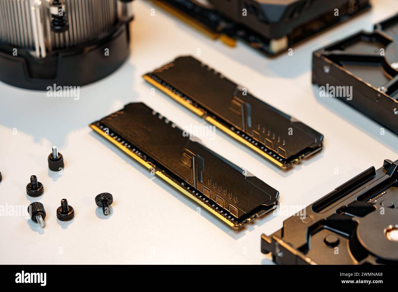 Computer parts of processing unit close up Stock Photo - Alamy