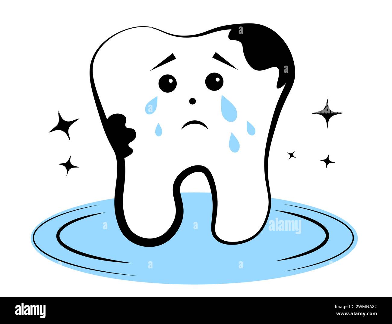 Tooth crying on white background Stock Vector Image & Art - Alamy