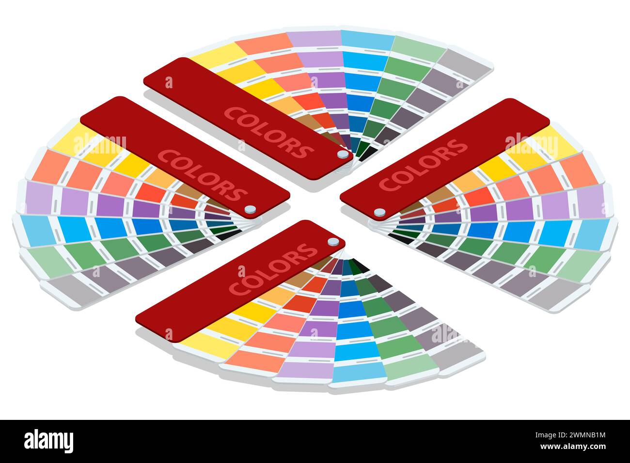 Isometric color guide swatch. For designers and printers. Color fan ...