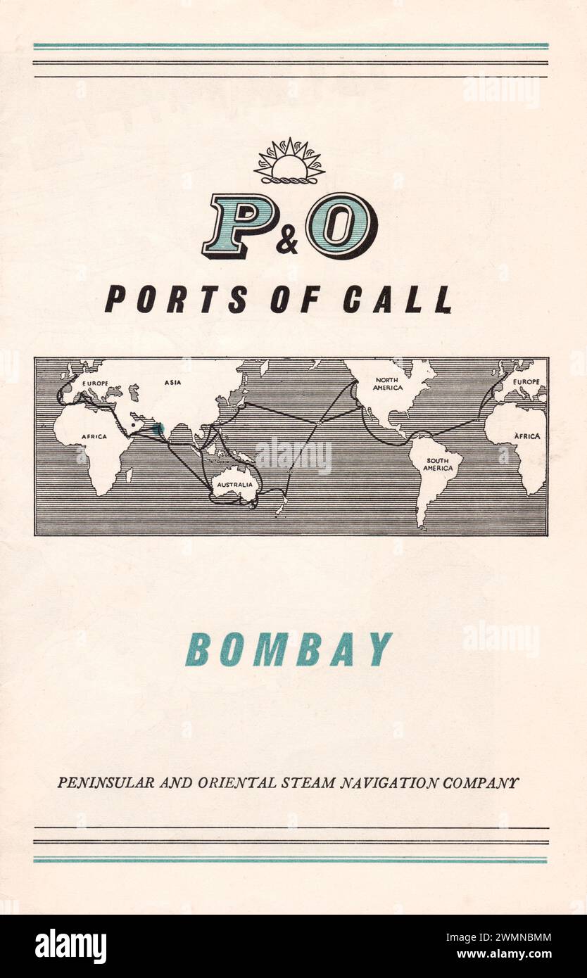 Old P&O Ports of Call brochure for Bombay from the 1950's Stock Photo ...