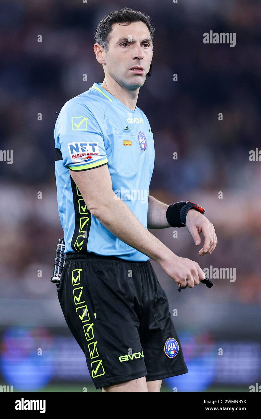 Italian referee Juan Luca Sacchi looks during the Serie A football ...