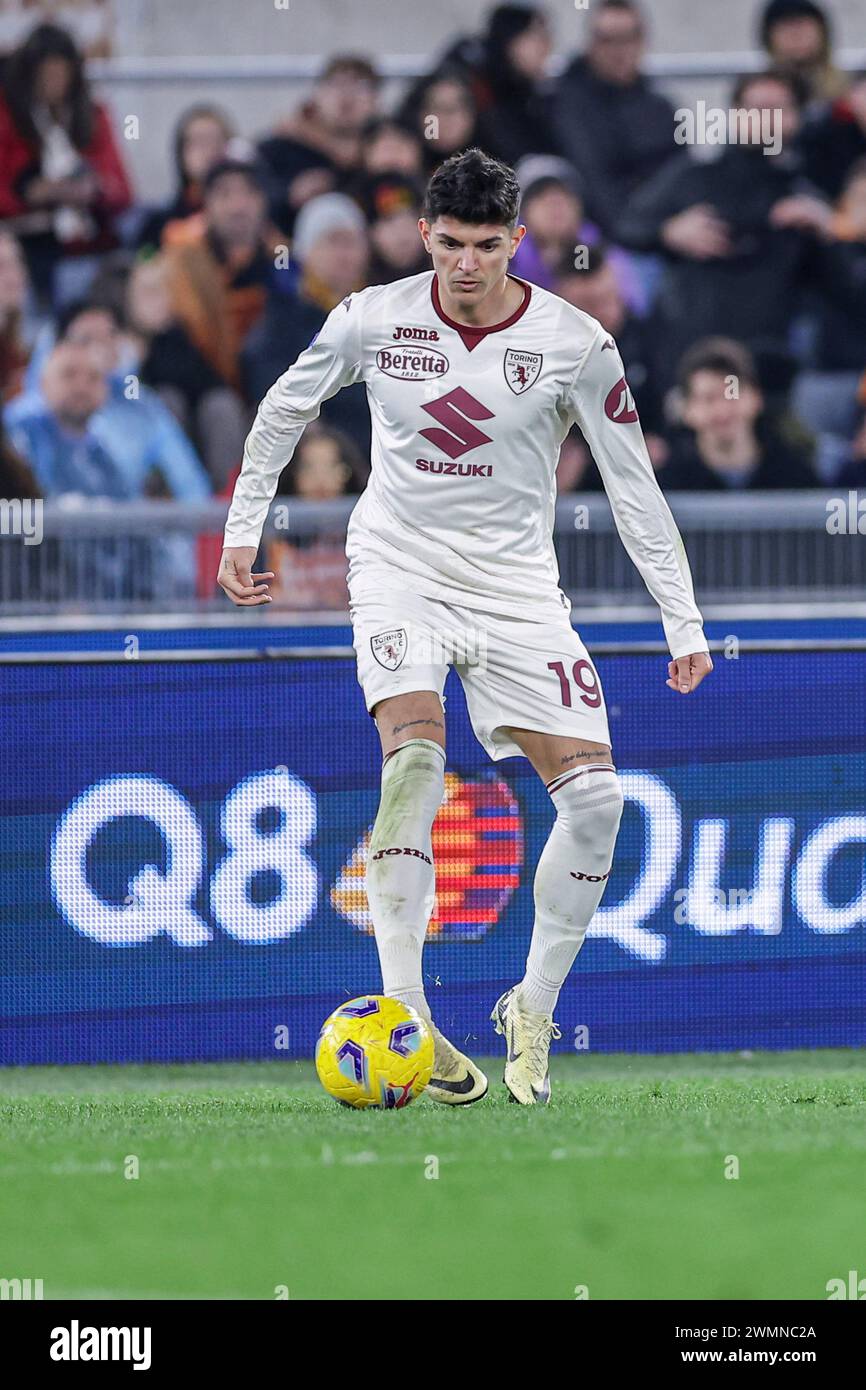 Torino's Italian defender Raoul Bellanova controls the ball during the ...