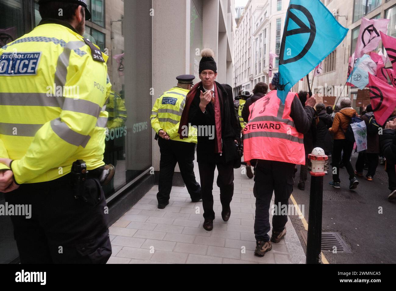 London, UK. 27 FEB, 2024. Protest by Extinction Rebellion to “Insure ...