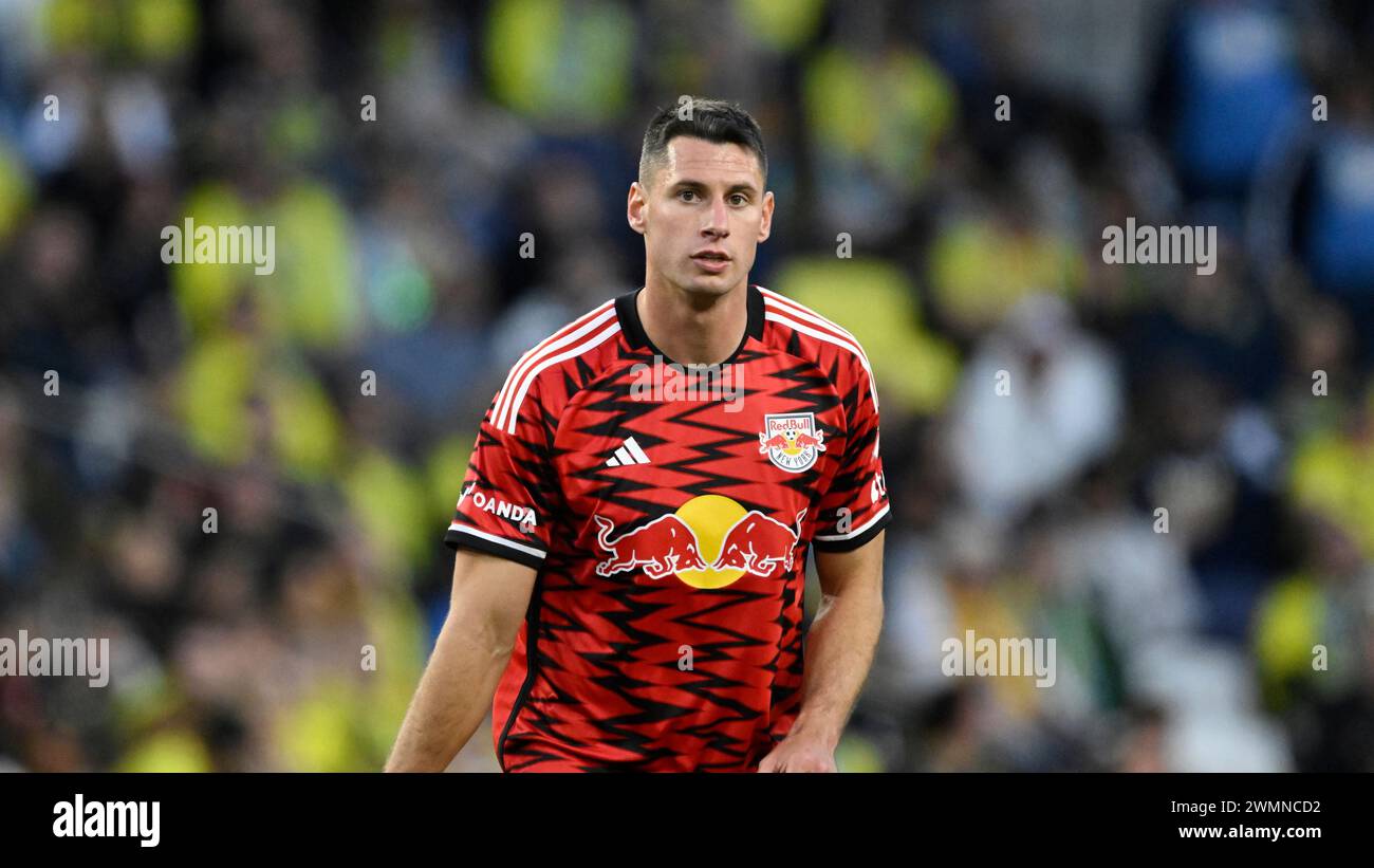 New York Red Bulls defender Sean Nealis (15) during an MLS soccer match ...