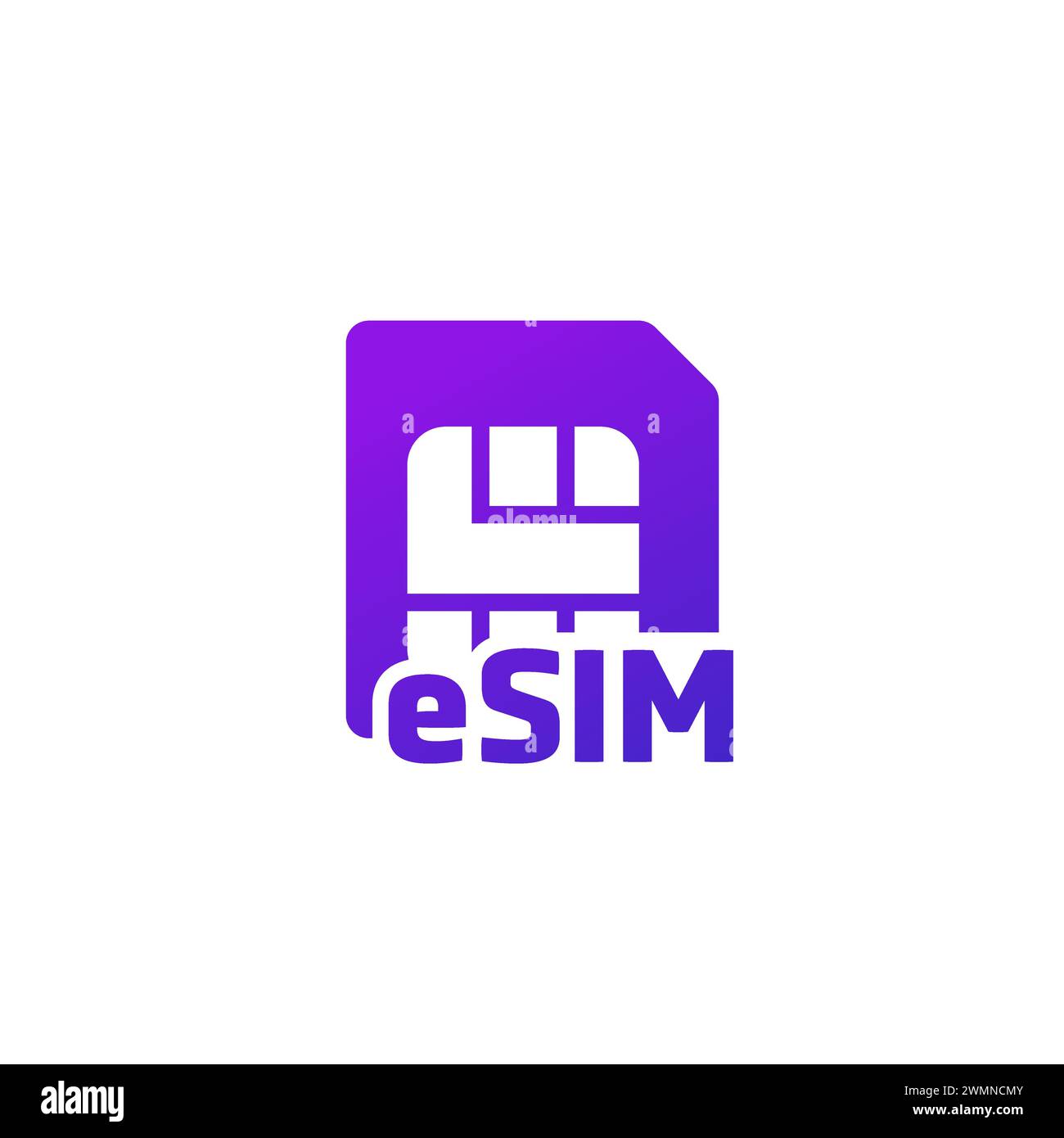eSIM card icon on white, vector Stock Vector Image & Art - Alamy