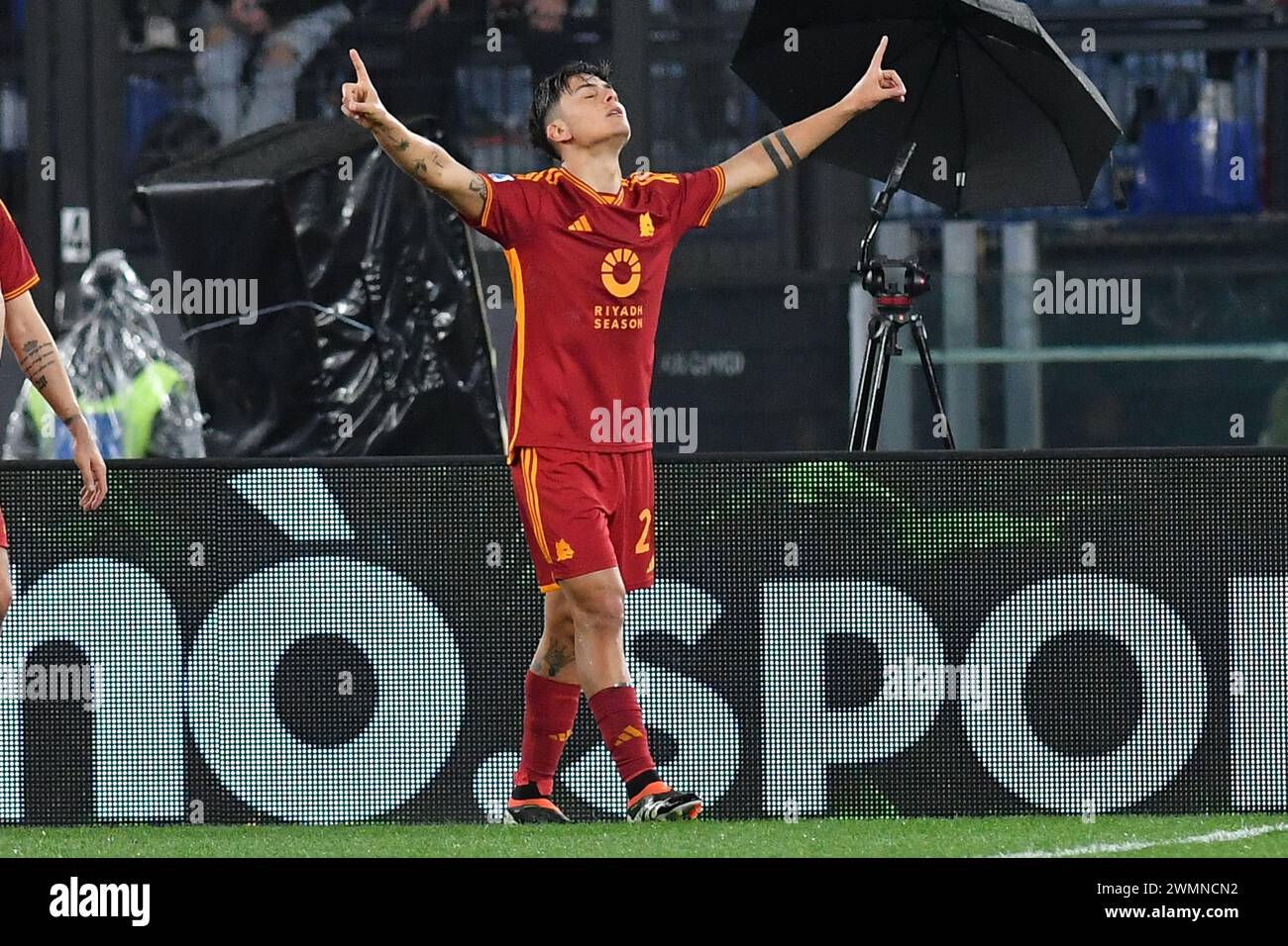 Paulo Dybala of AS Roma celebrates scoring his goal during the Serie A ...
