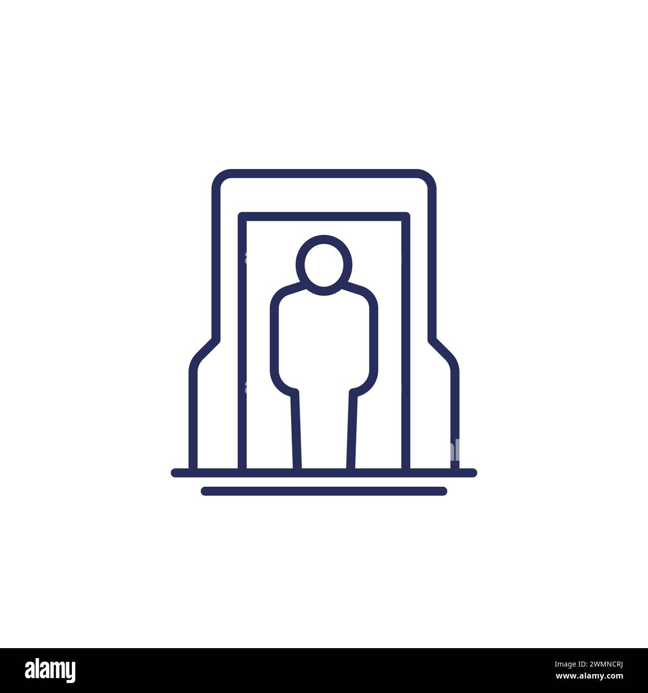 Metal Detector Gate Line Icon Vector Stock Vector Image And Art Alamy