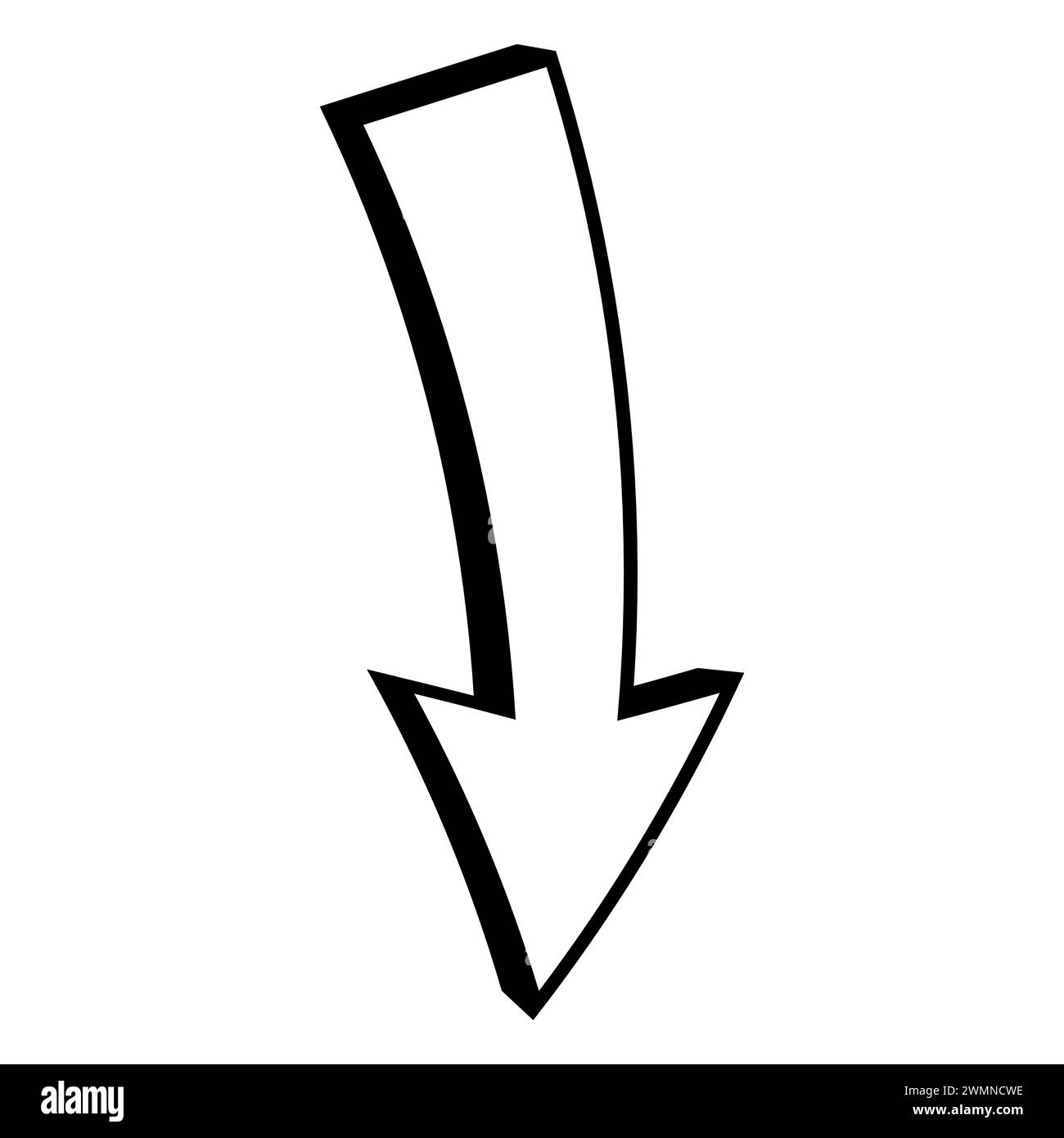 Cartoon down arrow indicates direction, 3d down arrow Stock Vector ...