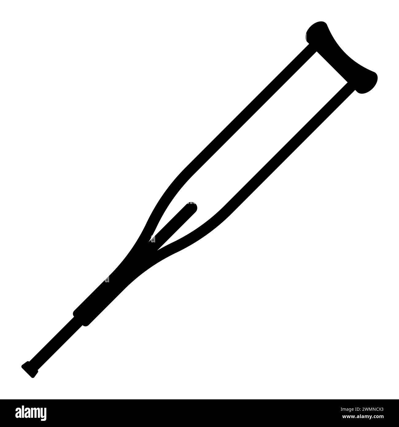 Walking with aid of crutch Black and White Stock Photos & Images - Alamy