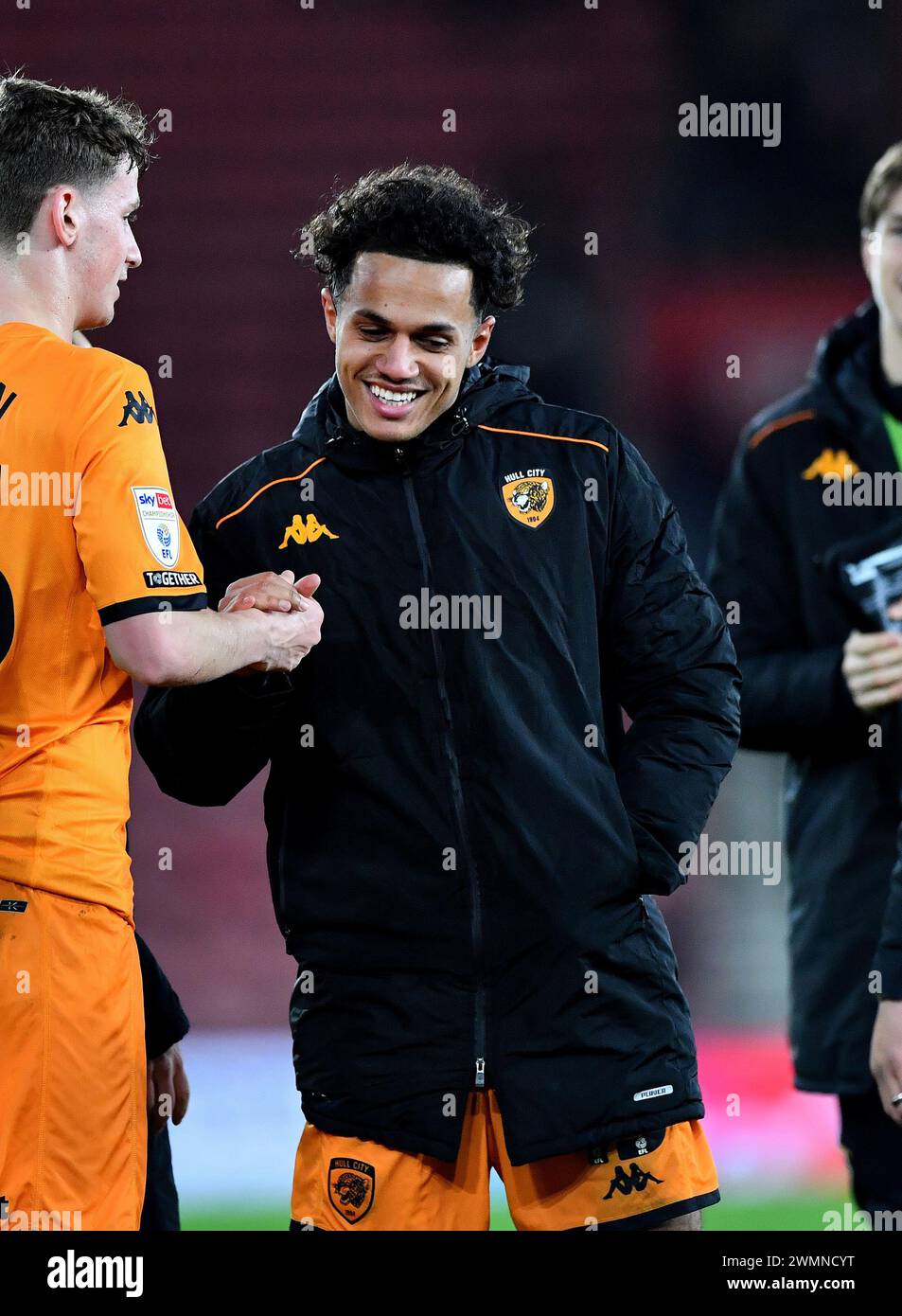 Fabio Carvalho of Hull City celebrates at full time - Southampton v ...