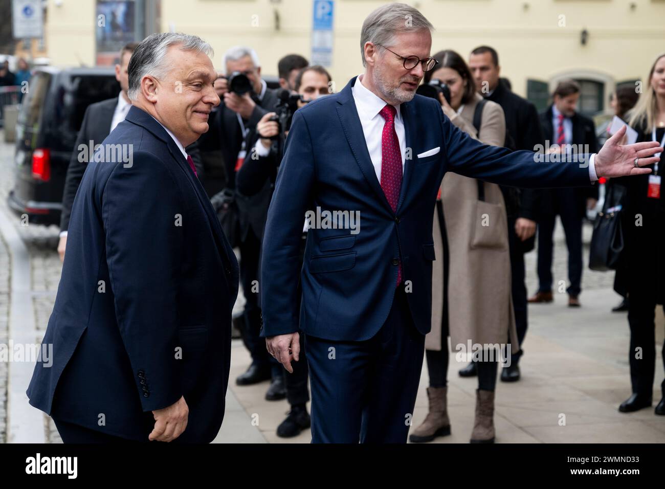 Prague, Czech Republic. 27th Feb, 2024. Czech Prime Minister Petr Fiala ...