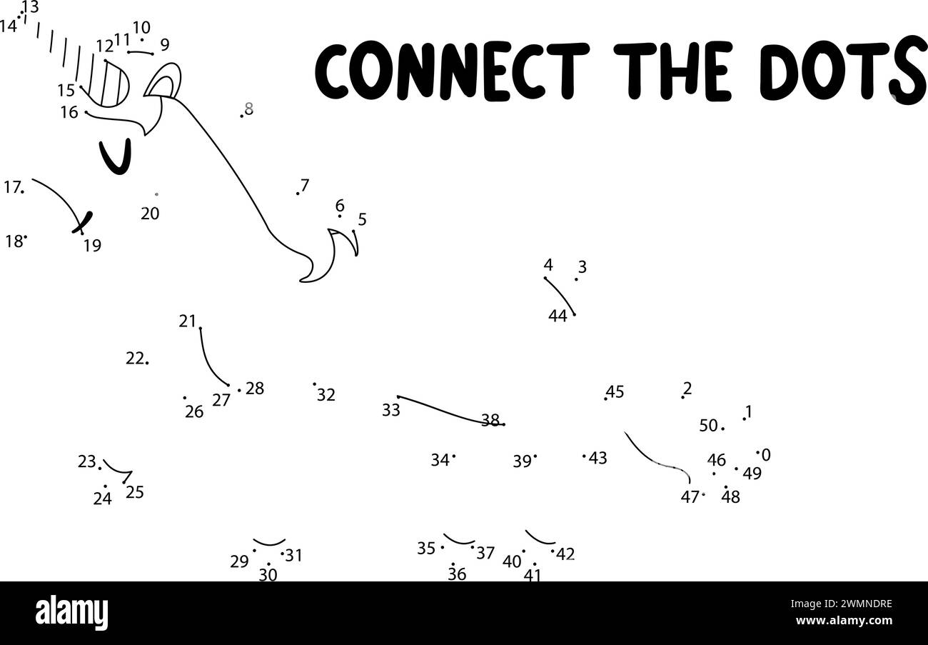 Connect the dots game. Unicorn printable worksheet for kids. Can be ...