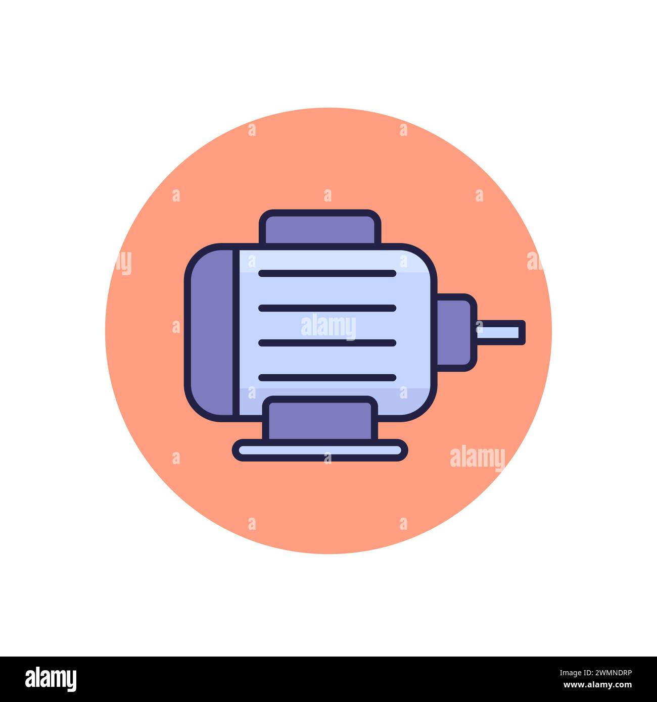 electric motor icon with outline Stock Vector Image & Art - Alamy