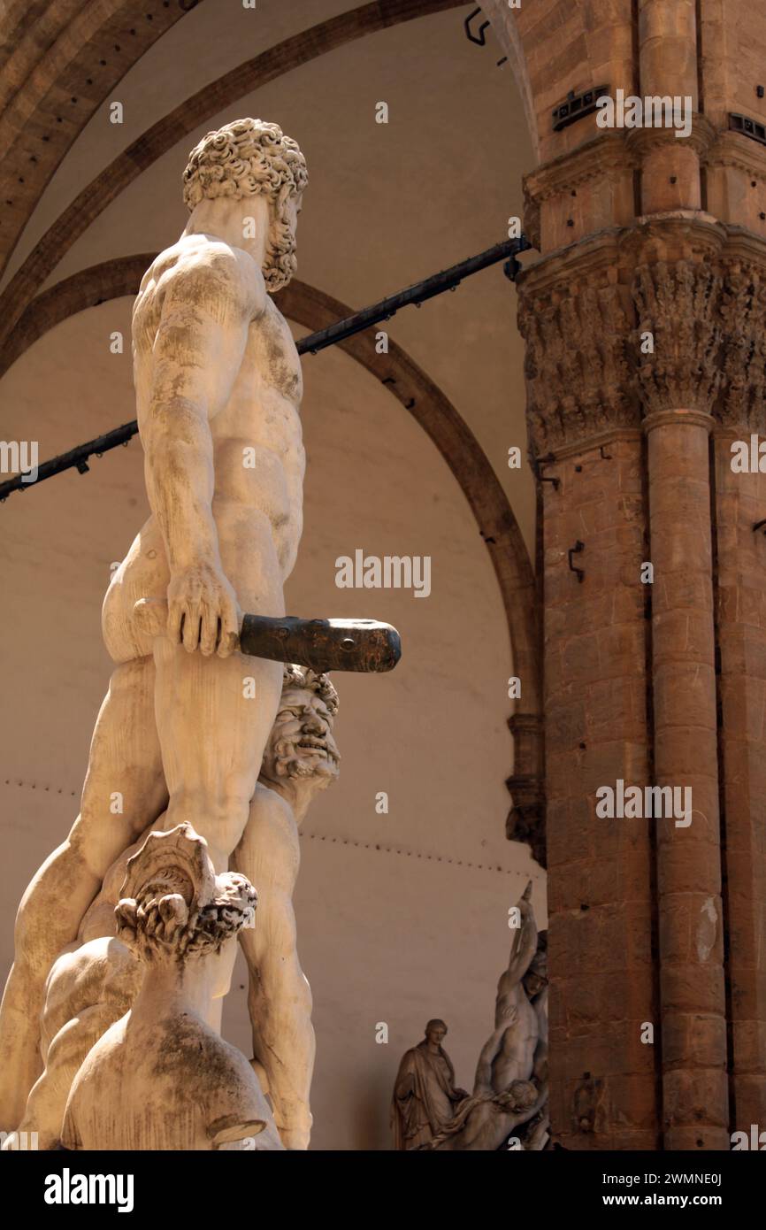 The statue of Hercules and Cacus, looking at Loggia dei Lanzi Stock ...