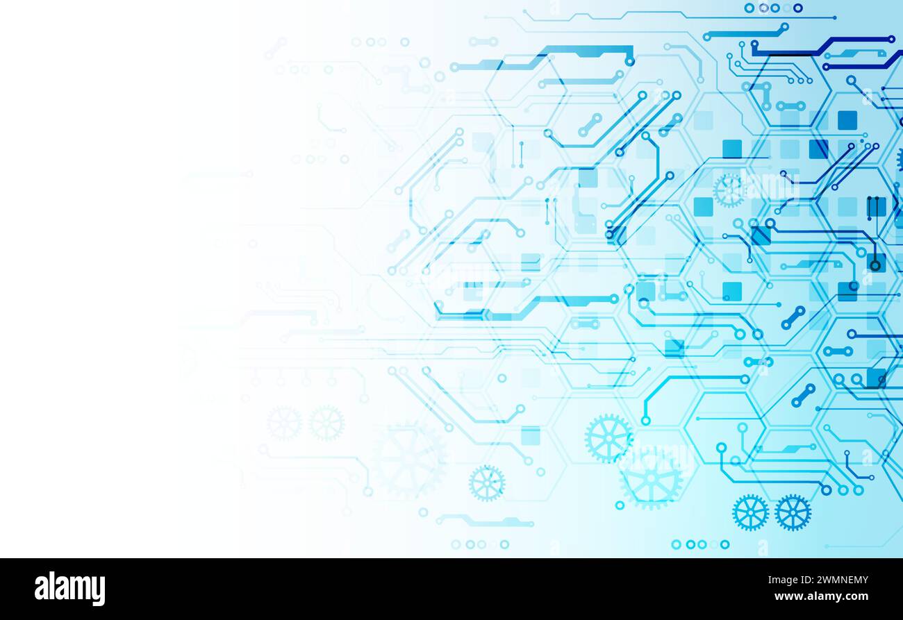 CPU concept. Circuit board. Technology abstract background. Hand drawn ...