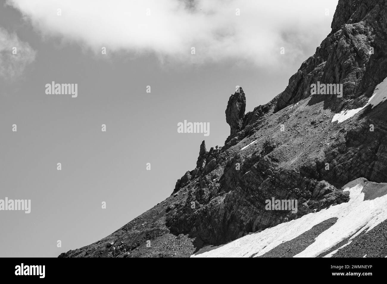 The stilfser joch is mountain pass in the ortler alps Black and White ...