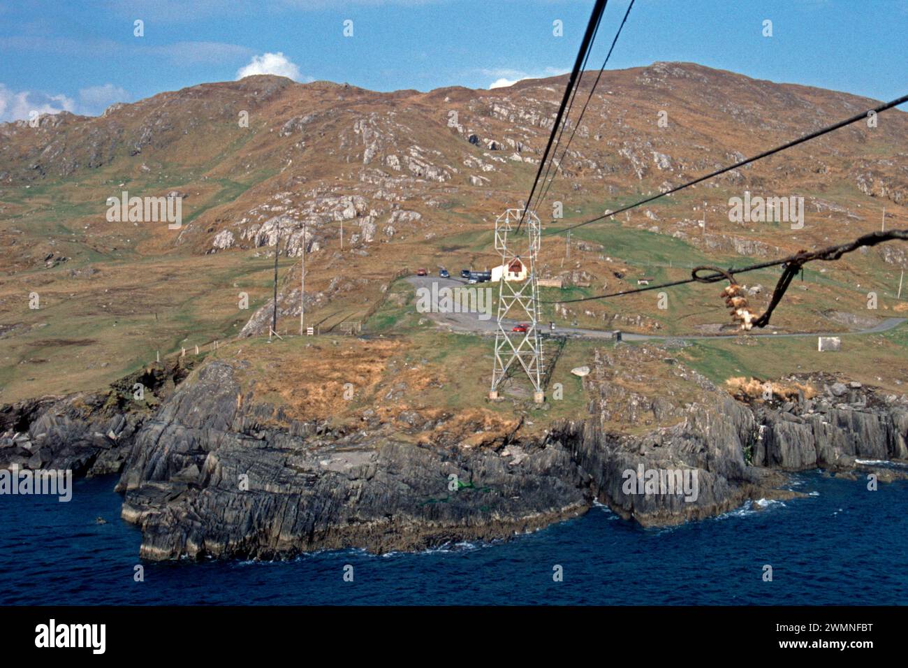 View of the mainland from the cable car, Dursey Island, Beara Peninsula ...