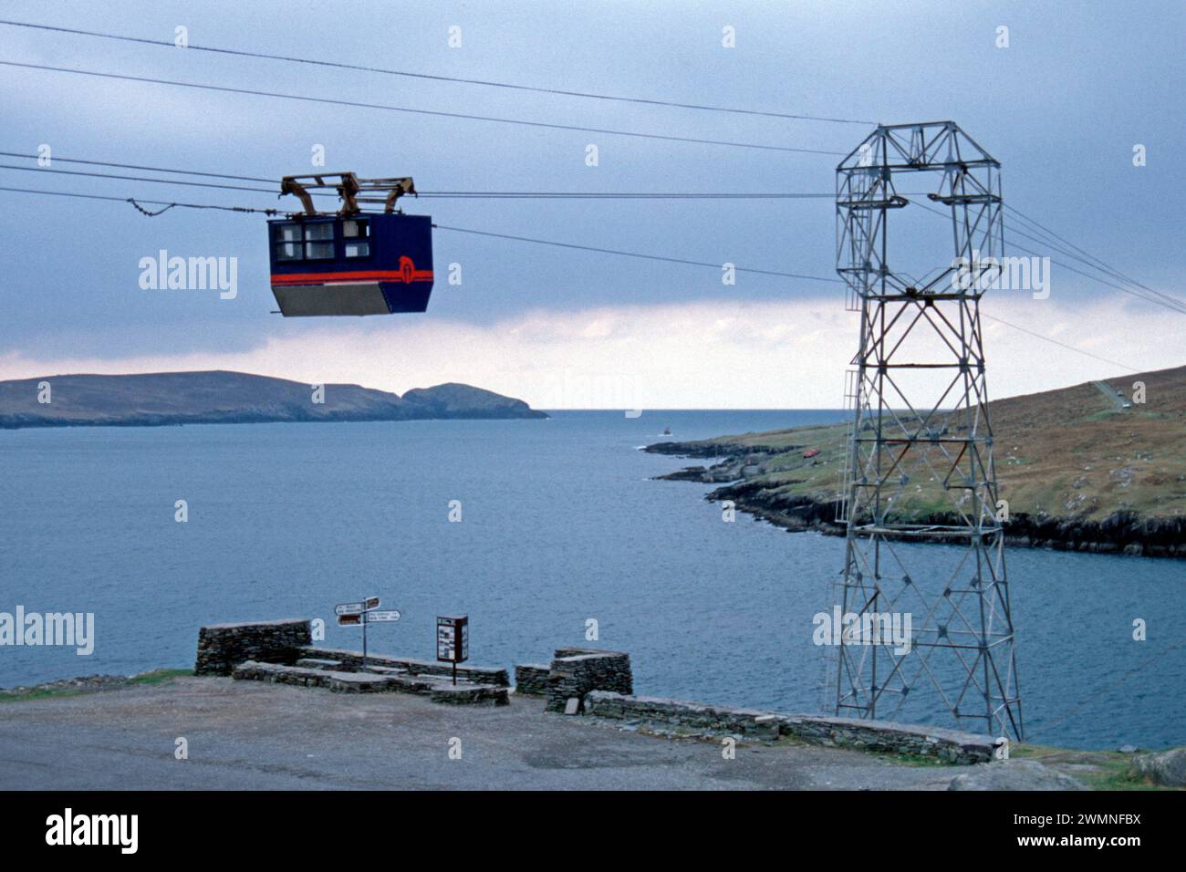 Cable car to Dursey Island, view from the mainland, Beara Peninsula ...