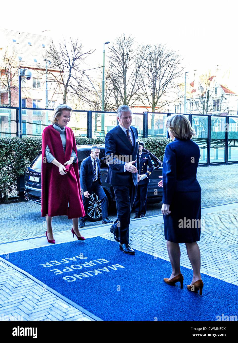 The Hague, Niederlande. 27th Feb, 2024. King Filip and Queen Mathilde ...