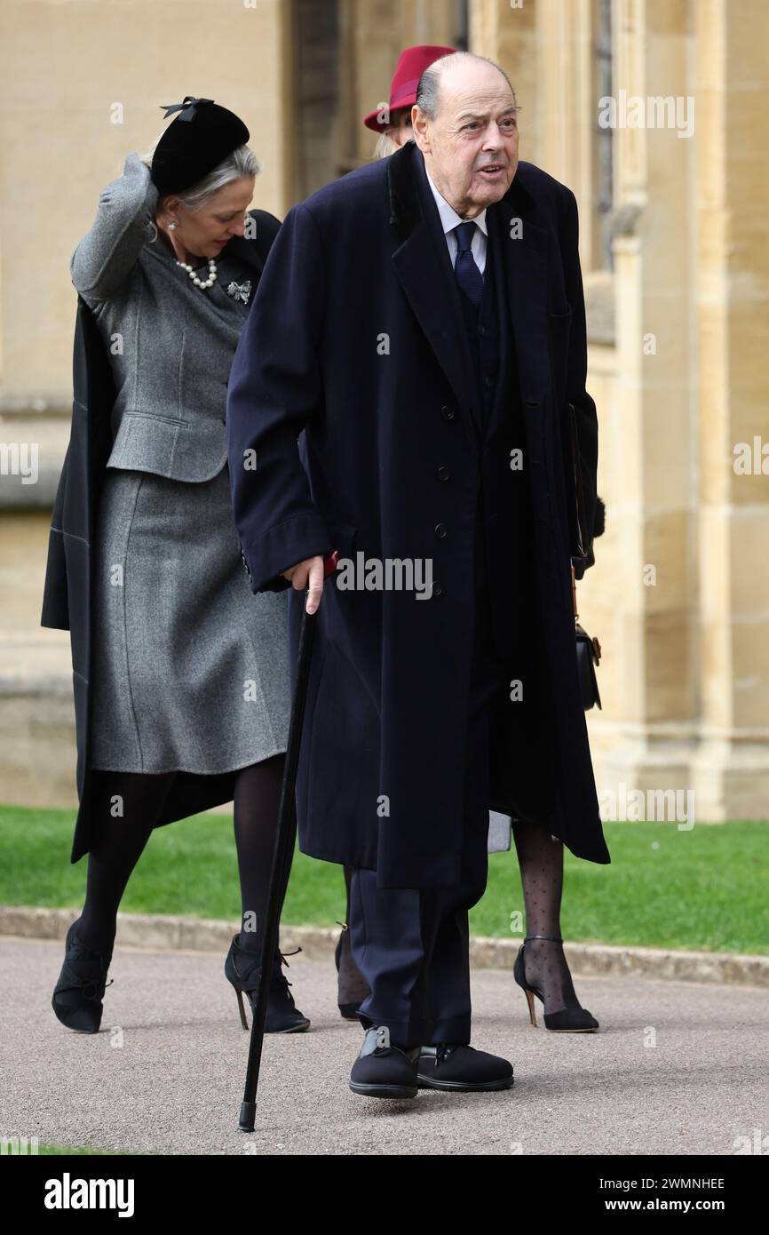 Nicholas Soames departs after attending a thanksgiving service for the ...