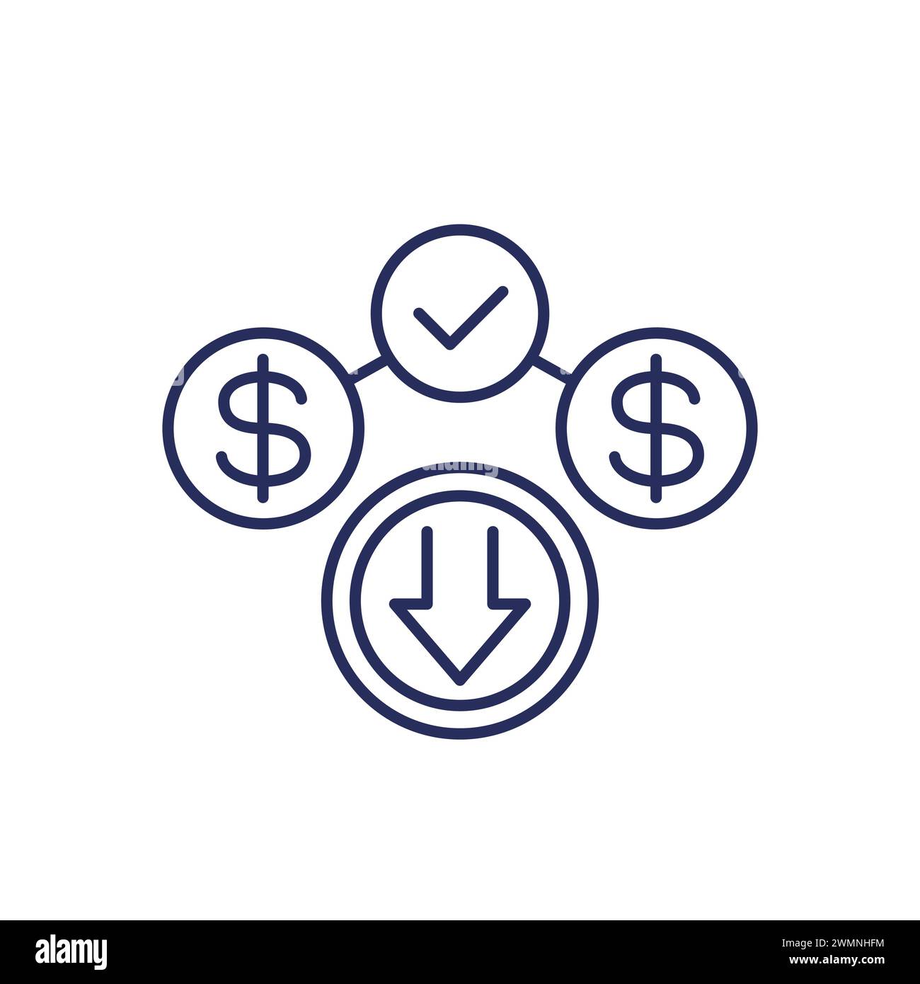 cost reduction icon, line vector pictogram Stock Vector Image & Art - Alamy
