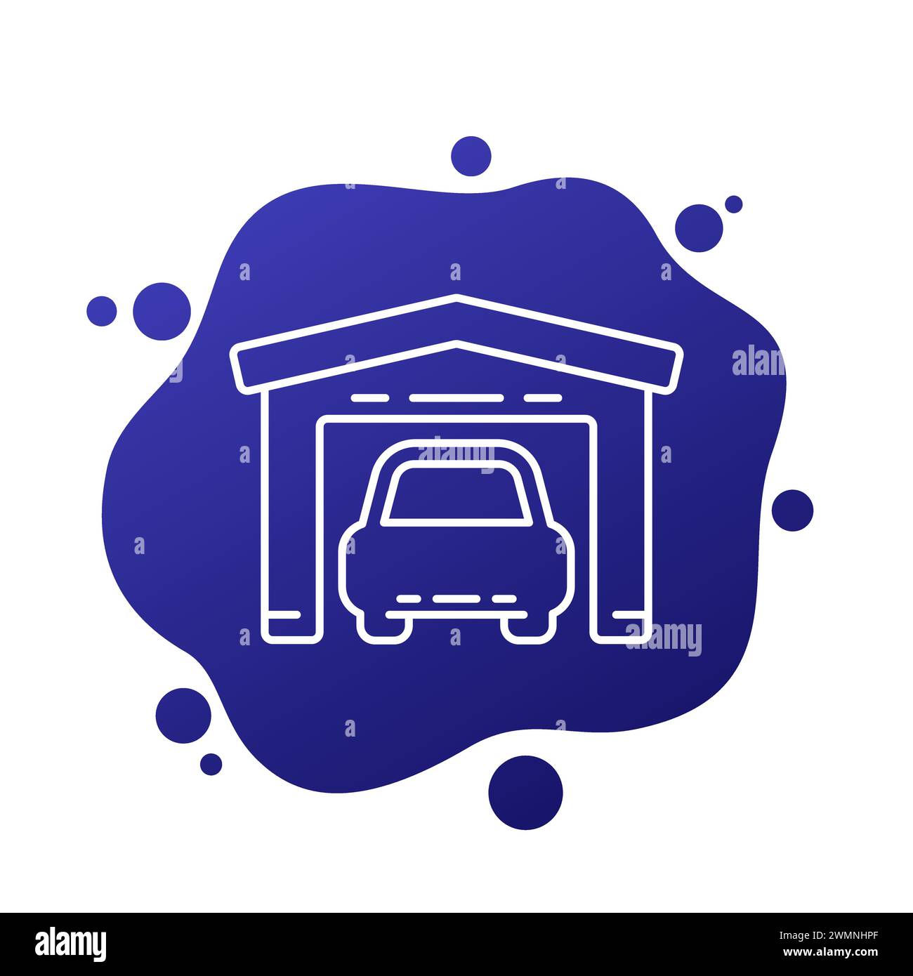 Garage line icon with a car, vector Stock Vector Image & Art - Alamy